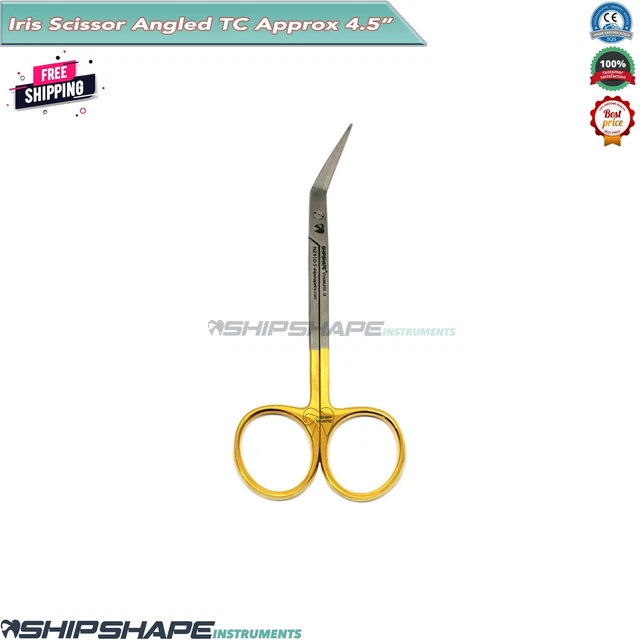 ANGLE SURGICAL SCISSOR Iris Micro Gum Gingival Tissue Trimming Scissor ...