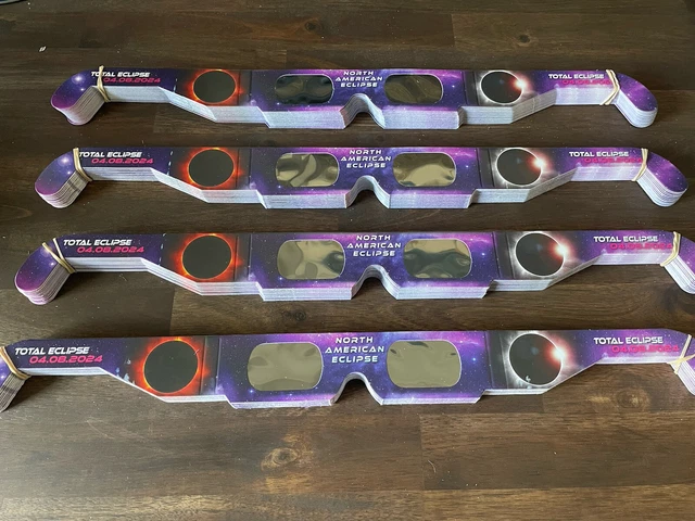 100 PACK NEW Solar Eclipse Glasses 2024 ISO Certified 100% Safe NASA ...