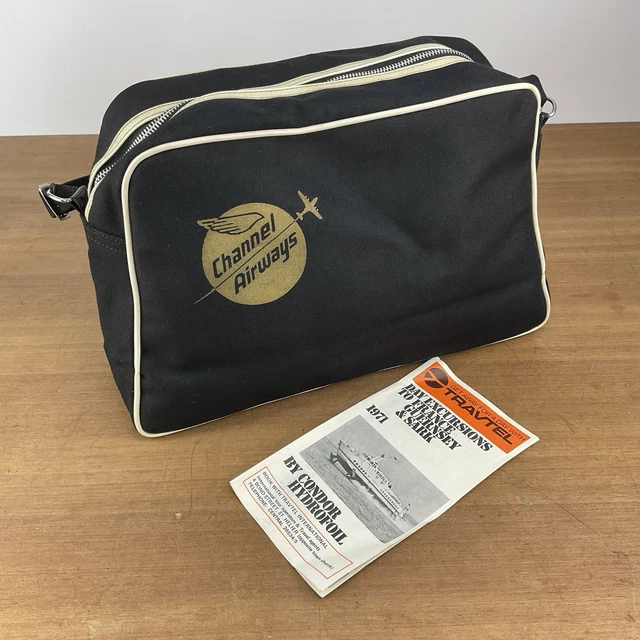 RARE VINTAGE 1960S Channel Islands Airways Stewardess Cabin Bag $158.40 ...