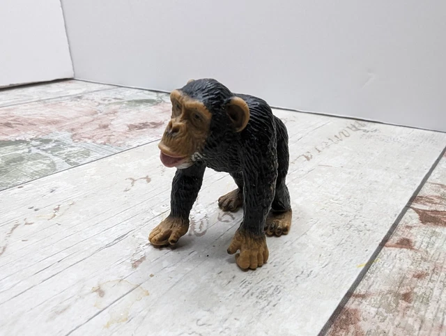 SCHLEICH CHIMPANZEE VINYL Figure Toy Wild Animals Series 2001 Made In ...