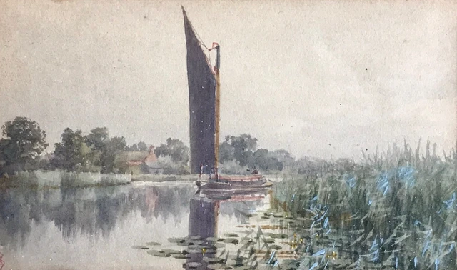 STEPHEN J. BATCHELDER (1849-1932) Signed Watercolour - Wherry On ...