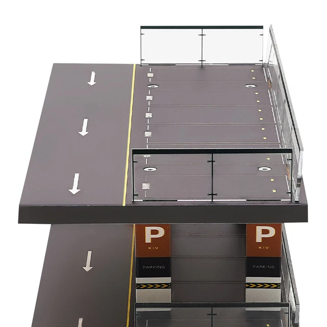 DIORAMA 4-STORY 1/64 Acrylic Garage Model Car Parking Lot Backdrop Car ...