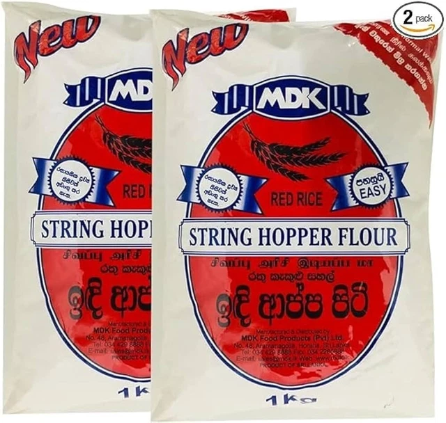 MDK RED STRING Hoppers Flour SRI LANKAN Premium RED Rice 700g x 2 ...