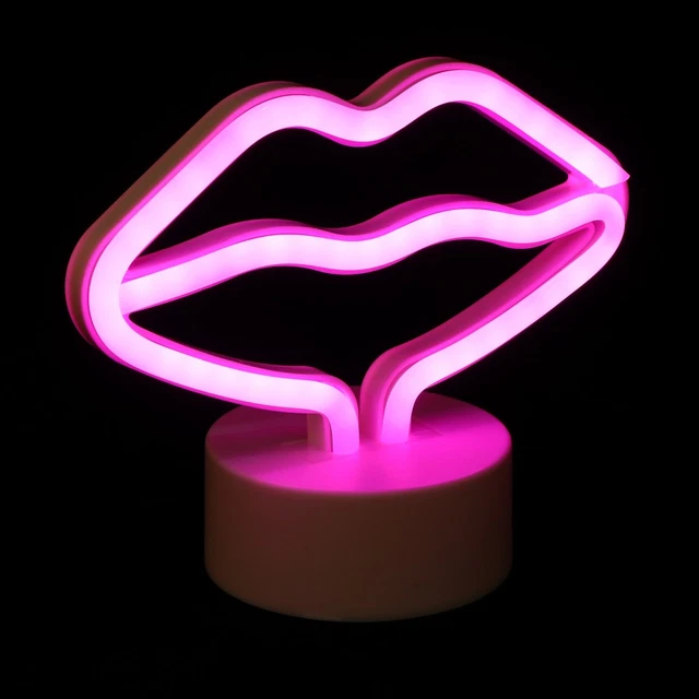 ACRYLIC RED LIP Shape Night Lamp LED Neon Signs Light Desktop Light ...