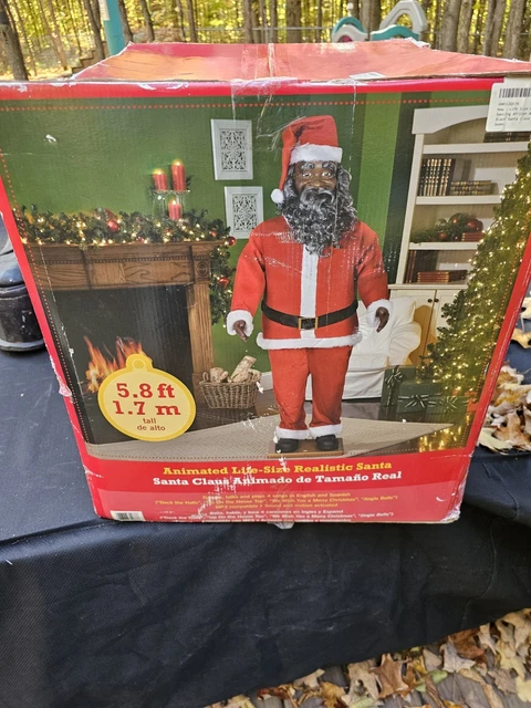 LIFE SIZE AFRICAN American Animated Santa Claus £157.76 - PicClick UK
