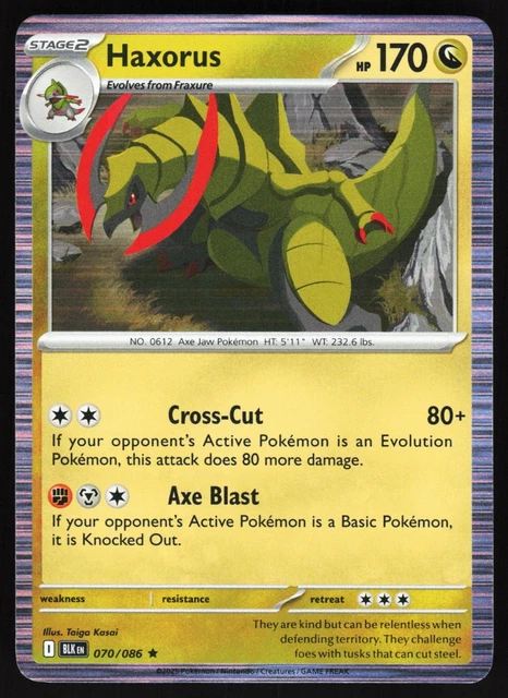 HAXORUS 070/086 POKEMON SV: Black Bolt Rare NM £3.56 - PicClick UK