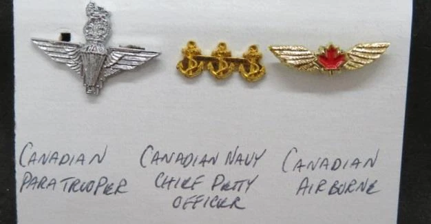 CANADIAN ARMED FORCES Lapel/Rank Pins Paratrooper, Chief Petty Officer ...