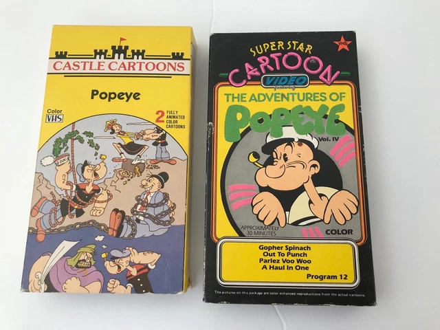 THE ADVENTURES OF Popeye Castle Cartoons VHS Video Cassette Set Of 2 ...