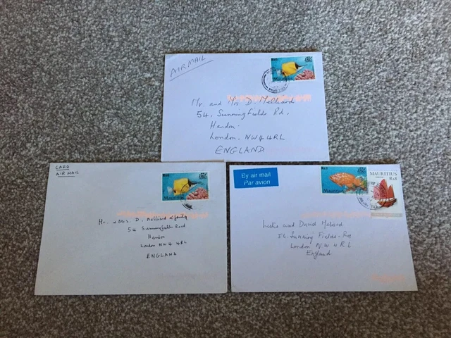 AIR MAIL X3 Mauritius Envelopes/stamps £3.30 - PicClick UK