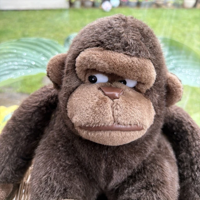 VINTAGE BROWN GORILLA SOFT TOY RETRO FILM ape brown 70s monkey chimp 10 ...