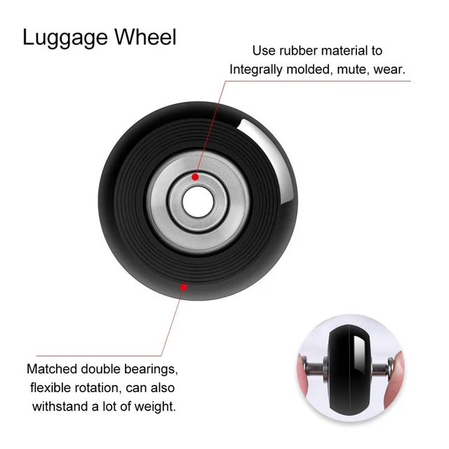 30 PCS LUGGAGE Wheel Replacement Rubber Wheels for Suitcase Repair ...