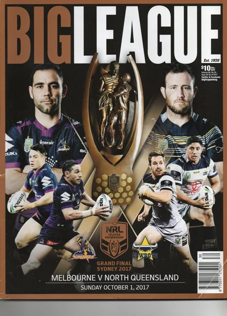 2017 NRL GRAND Final Big League Magazine Program - Melbourne V North ...