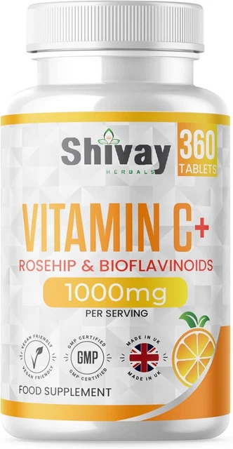 VITAMIN C 1000MG per Serving | 360 Vegan Tablets - 6 Month Supply ...