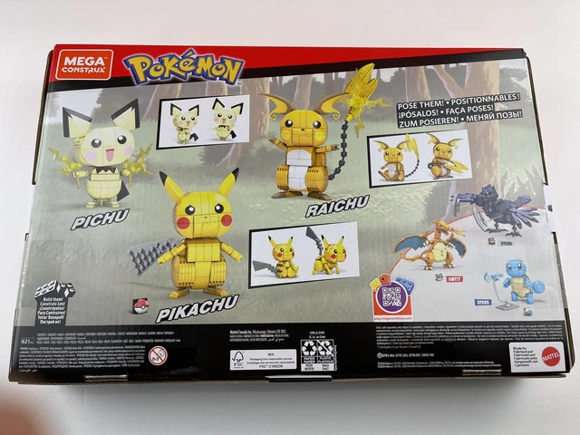 MEGA CONSTRUX POKÉMON PIKACHU EVOLUTION Trio Build & Show Pichu Raichu ...