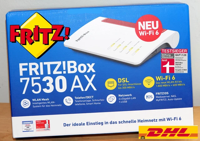 AVM FRITZ!BOX 7530 AX Router WLAN AC VDSL / ADSL / Dect Basis- Mesh ...