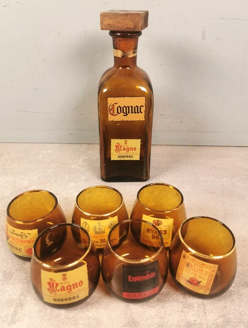 SERVICE A COGNAC Brandy MAGNO Osborne CARAFE + 6 Verres Alcool ...