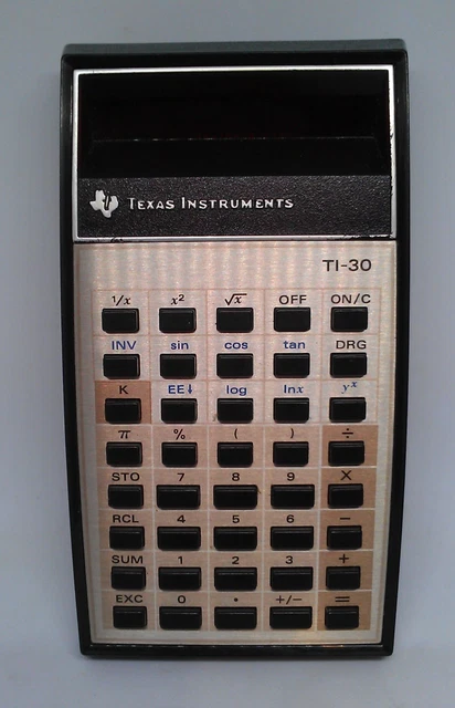 VINTAGE 70'S TEXAS Instruments TI-30 Calculator 1970s Red LED w/ Case ...