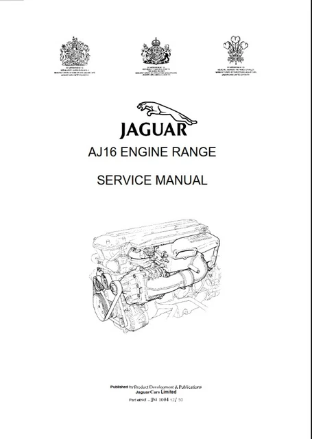 JAGUAR AJ16 ENGINE Workshop Service Manual Reprinted Comb Bound 1995 Edition £14.99 - PicClick UK