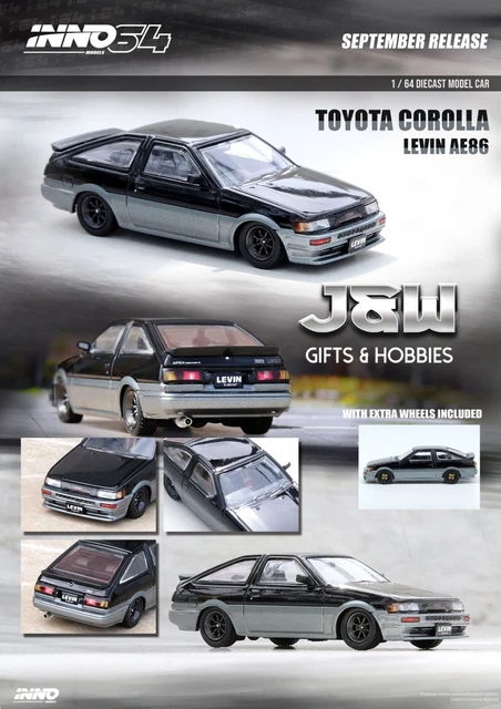 INNO64 TOYOTA COROLLA Levin AE86 Black and Grey 1/64 £21.54 - PicClick UK