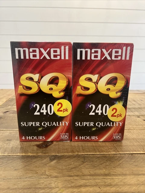 4 PACK MAXELL VHS E-240 SQ Super Quality 4 Hours Video Cassette Blank ...