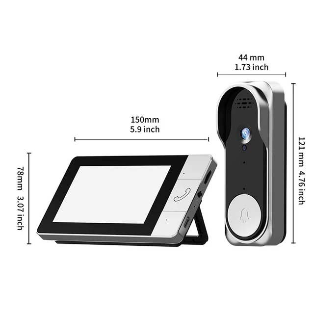 DOORBELL CAMERA WITH Monitor for Home/Apartment, 1080P Video Intercom 2 ...