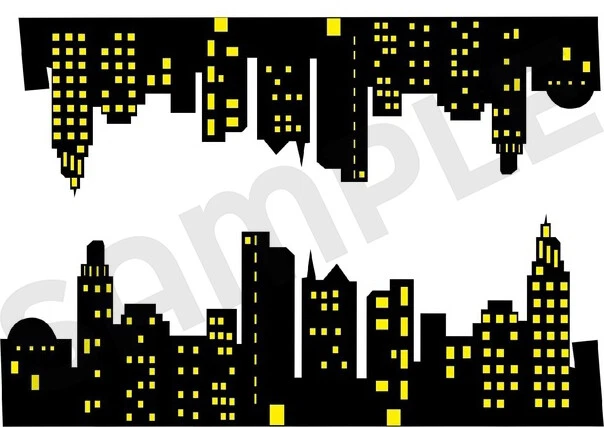 🍰COMIC SKYLINE BUILDING Silhouette🍰 Edible Cake Topper Batman Avengers ...