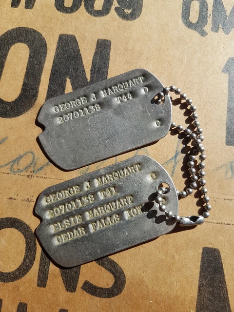 LOT DOG TAGS, Plaque Identité Us Ww2 Identifiées 34th Infanterie RED ...