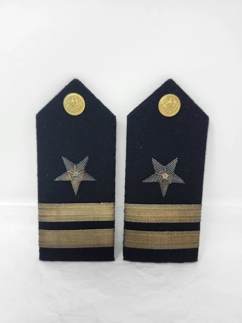 WWII NAVY USN Military Line Lieutenant Shoulder Board Pair Hilborn ...