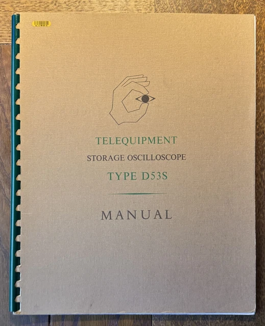 TELEQUIPMENT D53S STORAGE Oscilloscope Manual £5.00 - PicClick UK