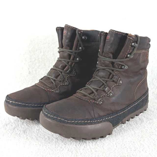 CLARKS MENS 9M Hiking Boots Dark Brown Leather Lace Up High Top Trail ...