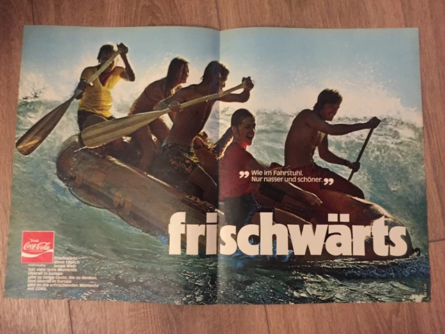 ORIG REKLAME WERBUNG 1971 COCA COLA frischabwärts 2 Seiten EUR 5,00 ...