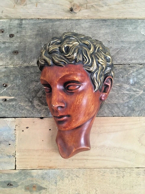 VINTAGE 1960'S GERMAN Achatit Werkstatten Male Wall Mask Face Bust ...