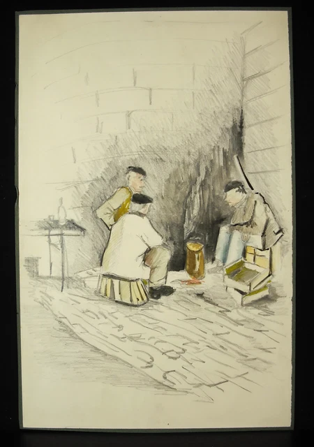 GABRIELLE CANON-COURIO (1920-2000) dessin original vers 1940 fusain et ...