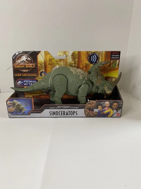 RARE JURASSIC WORLD Camp Cretaceous Sound Strike Sinoceratops Dinosaur ...