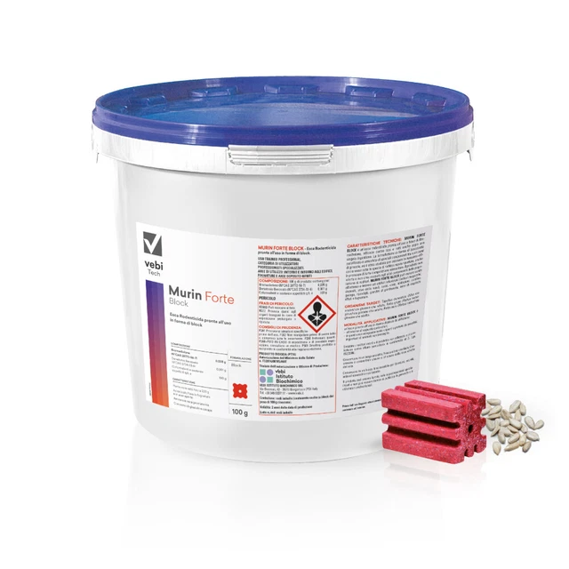 VEBI MURIN FORTE BLOCK ESCA veleno pronto uso stazioni topi ratti 5 KG ...
