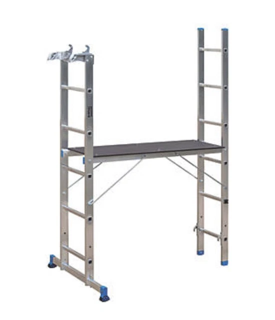 MAC ALLISTER 2-SECTION 4-Way Aluminium Combination Ladder With Platform ...
