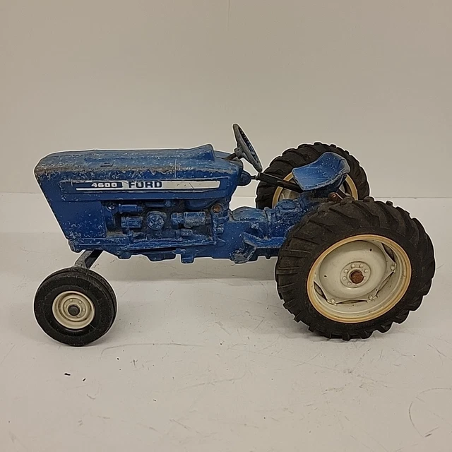VINTAGE ERTL BLUE Ford 4600 Farm Toy Tractor For Parts Or Restoration ...