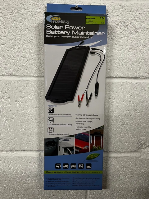 RING AUTOMOTIVE RSP150 1.5W Car Solar Maintenance Charger, 12V Battery ...