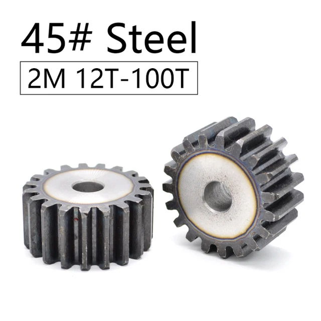 SPUR GEAR MODULE 2 Motor Gear 2M 12T-100T 45# Carbon Steel Material ...