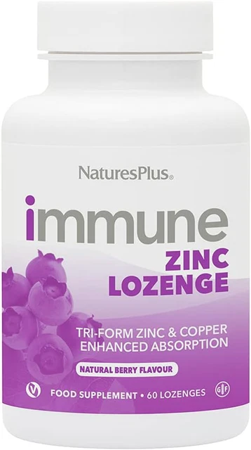 NATURESPLUS IMMUNE ZINC Lozenges - Tri-Form Zinc Supplement Balanced ...