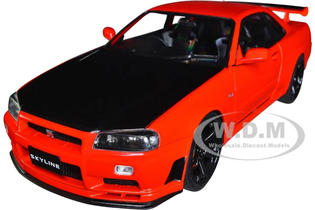 1999 NISSAN SKYLINE Gt-R (R34) Rhd Active Red 1/18 Diecast Model Solido ...