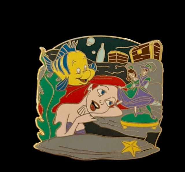 DISNEY SHOPPING LITTLE Mermaid Ariel & Flounder Dinglehopper LE 250 Pin ...