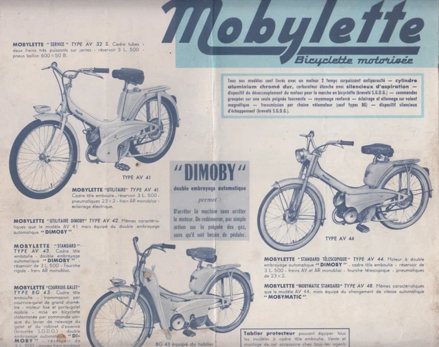 MOTORCYCLE MOPEDS 1962 Motobécane Mobylette Spéciale 50 sale brochure £ ...