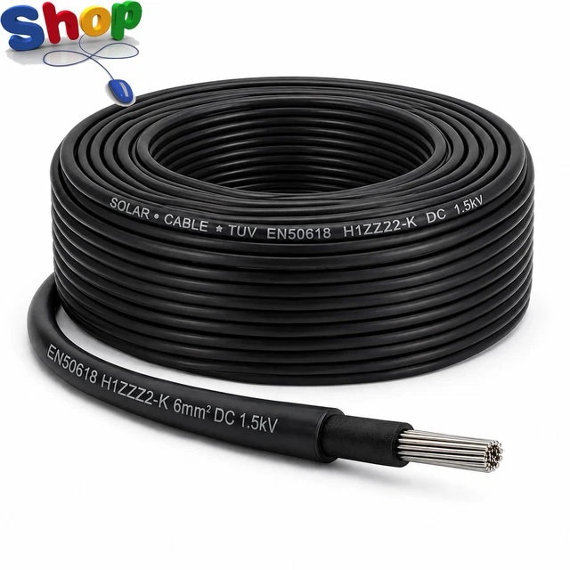 6MM SOLAR PV Cable EN50618 H1Z2Z2-K 1500V DC Tinned Copper Double ...
