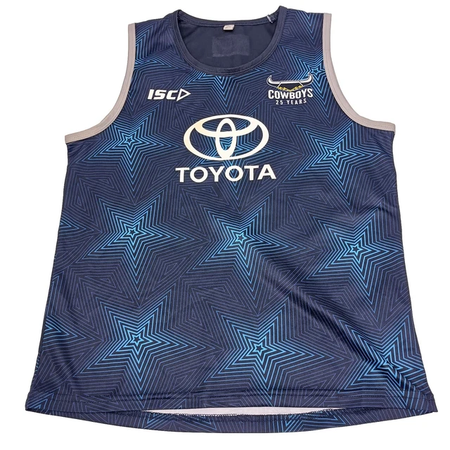 NORTH QUEENSLAND COWBOYS NRL Boys Training Singlet Tank Top sz 14yrs ...