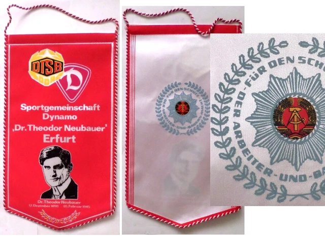 DDR POLIZEI DYNAMO ERFURT Tisch - Fahne Wimpel East german police flag ...