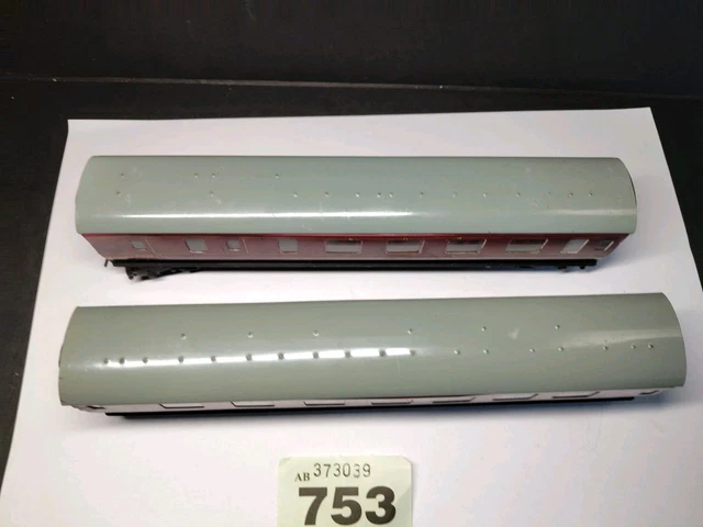 (TWO) HORNBY DUBLO `Three-Rail` B.r.maroon Stanier Coaches #32022 ...