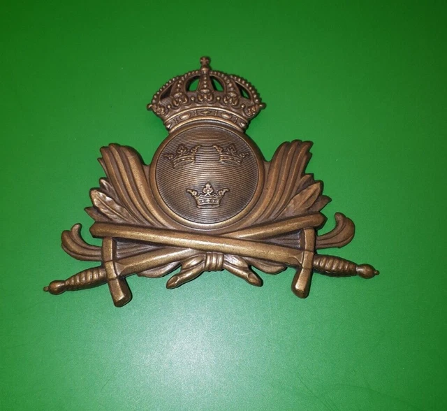 SWEDISH ARMY OFFICERS Brass Cap Badge £9.49 - PicClick UK