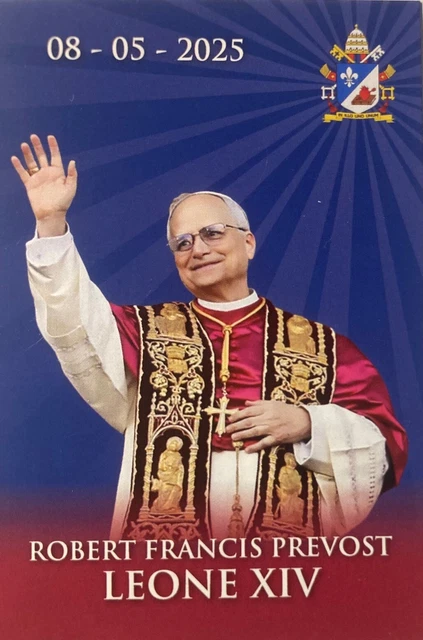 PAPA LEONE XIV Robert Francis Prevost Santino Holy card Carte Sainte ...