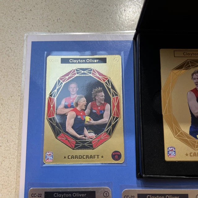 2022 AFL TEAMCOACH 24K GOLD CRAFT CARD Melbourne Clayton Oliver Full ...